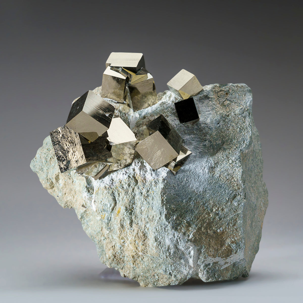 Pyrite Cube on Basalt from Navajún, La Rioja Province, Spain (7 lbs ...