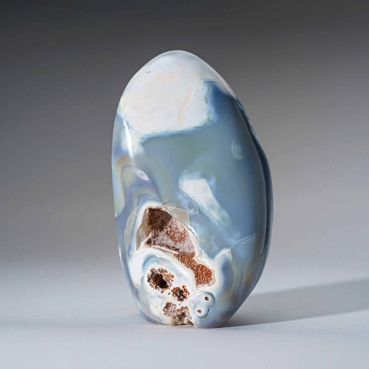 Genuine Polished Blue Chalcedony Orca Stone Freeform (1.6 lbs) — Astro ...