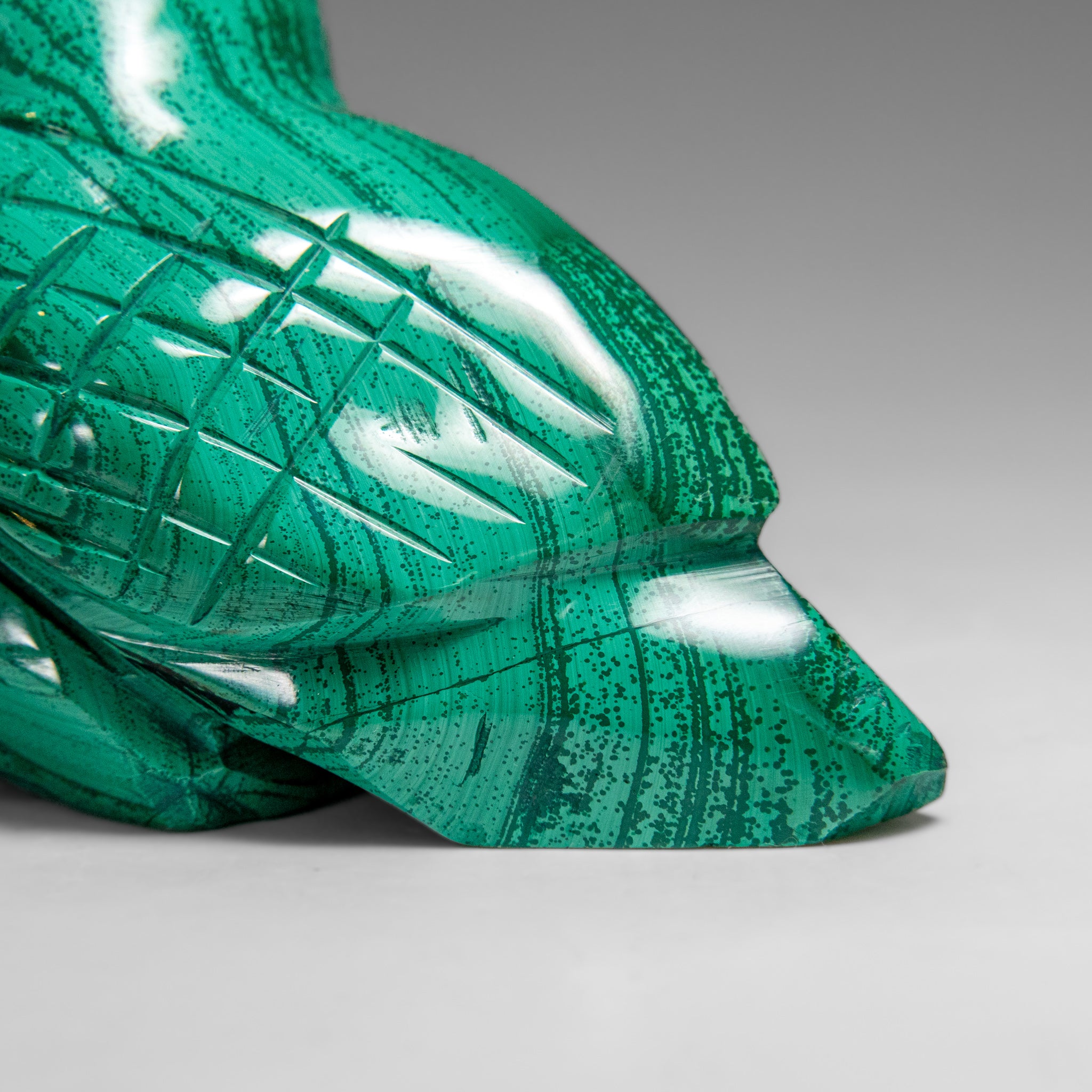 Genuine Polished Malachite Owl Carving (298 grams) — Astro Gallery of Gems