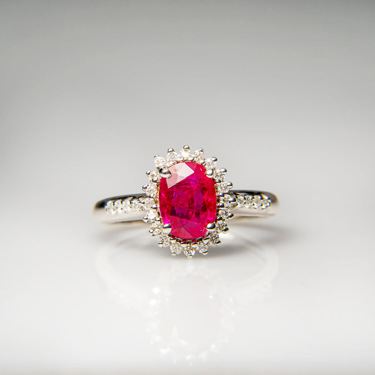 14k White Gold Ruby (1.6ct.) Ring — Astro Gallery of Gems