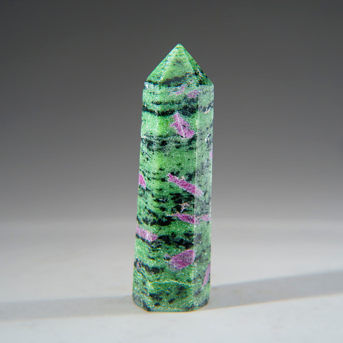 Genuine Polished (Medium) Ruby Zoisite Point — Astro Gallery of Gems
