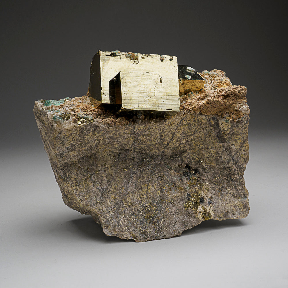 Pyrite Cube on Basalt from Gilman District, Eagle County, Colorado, US ...