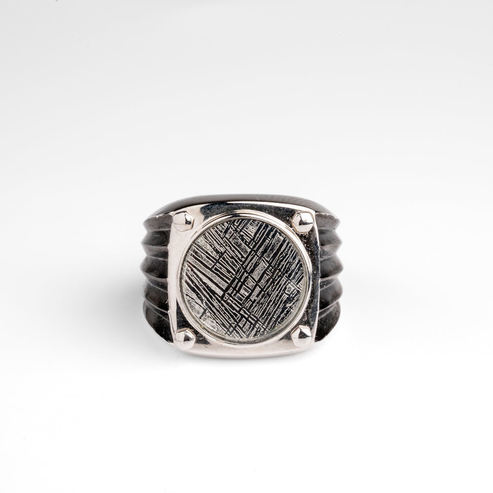 Genuine Seymchan Meteorite Ring (Size 11) in Sterling Silver — Astro ...
