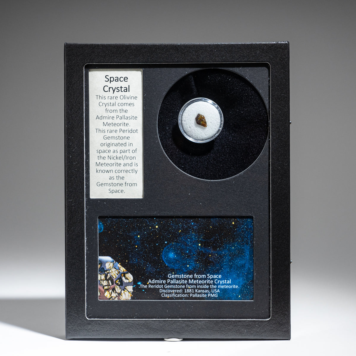 Space Crystal in Glass Display Box — Astro Gallery of Gems