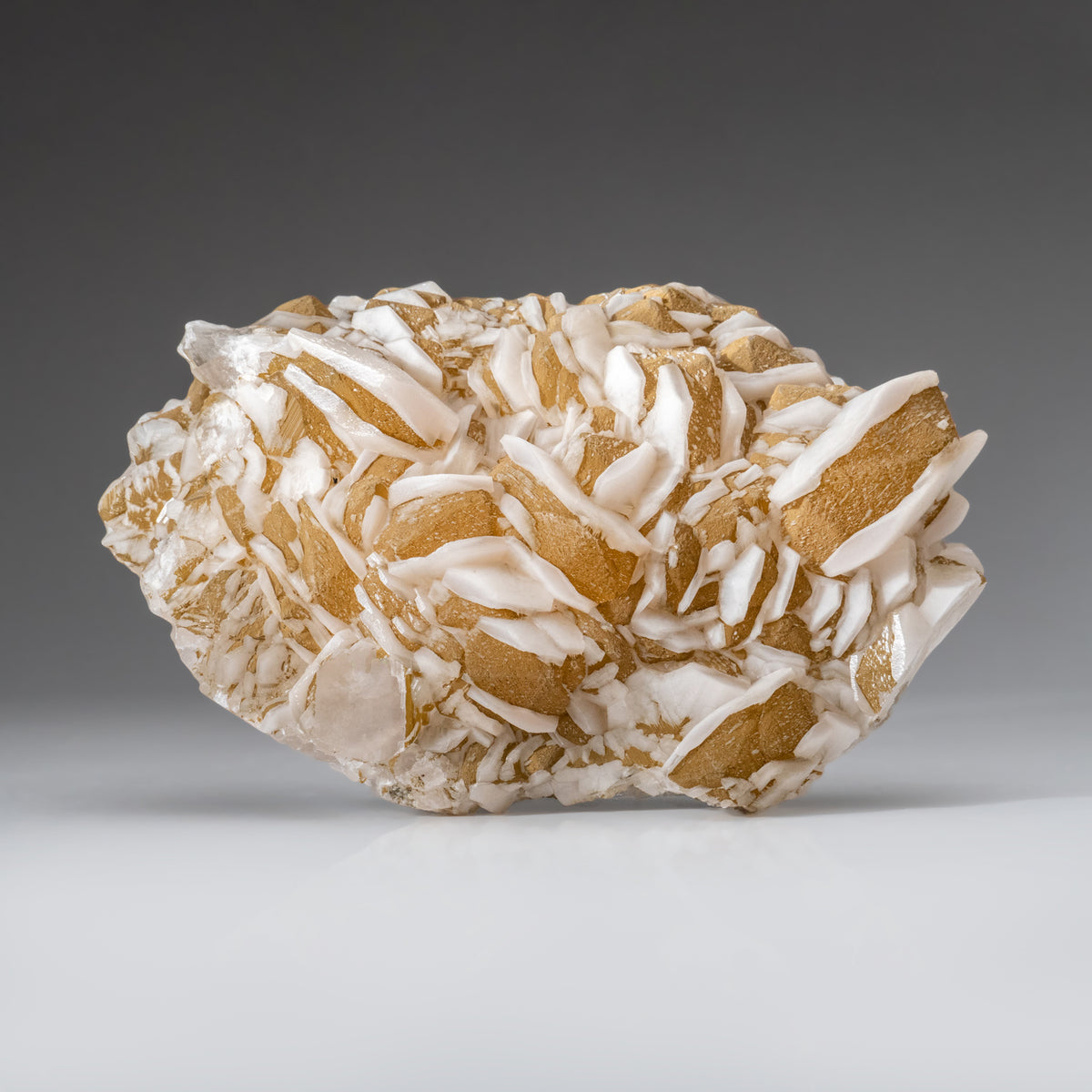 White Sandwich Calcite with Pyrite from Pingwu beryl mine, Sichuan, Ch ...