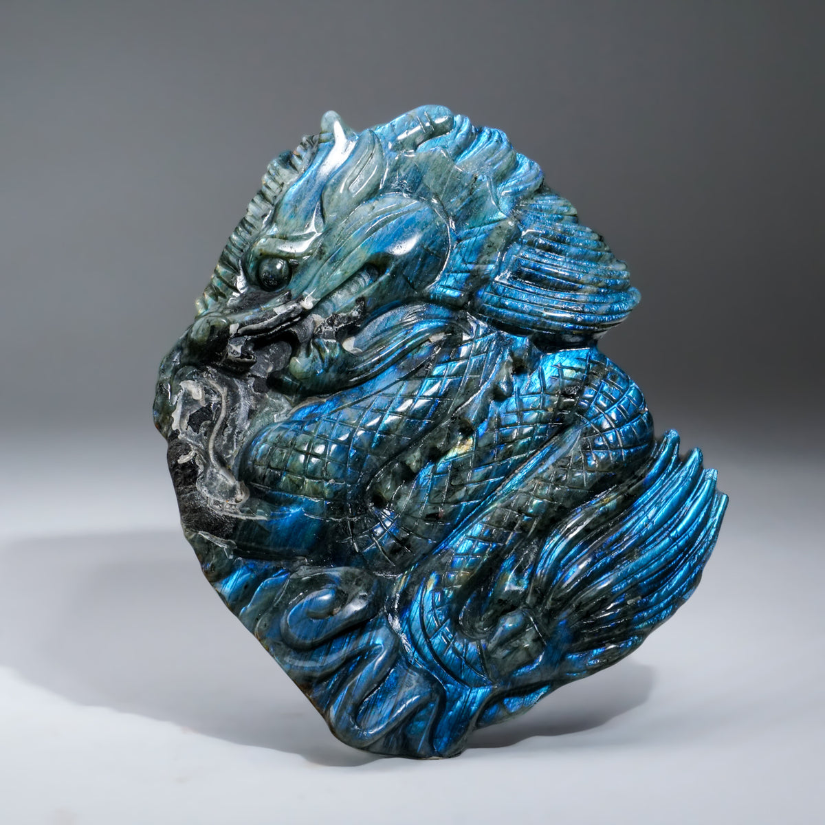 Genuine Polished Labradorite Hand Carved Dragon (1.9 lbs) — Astro ...